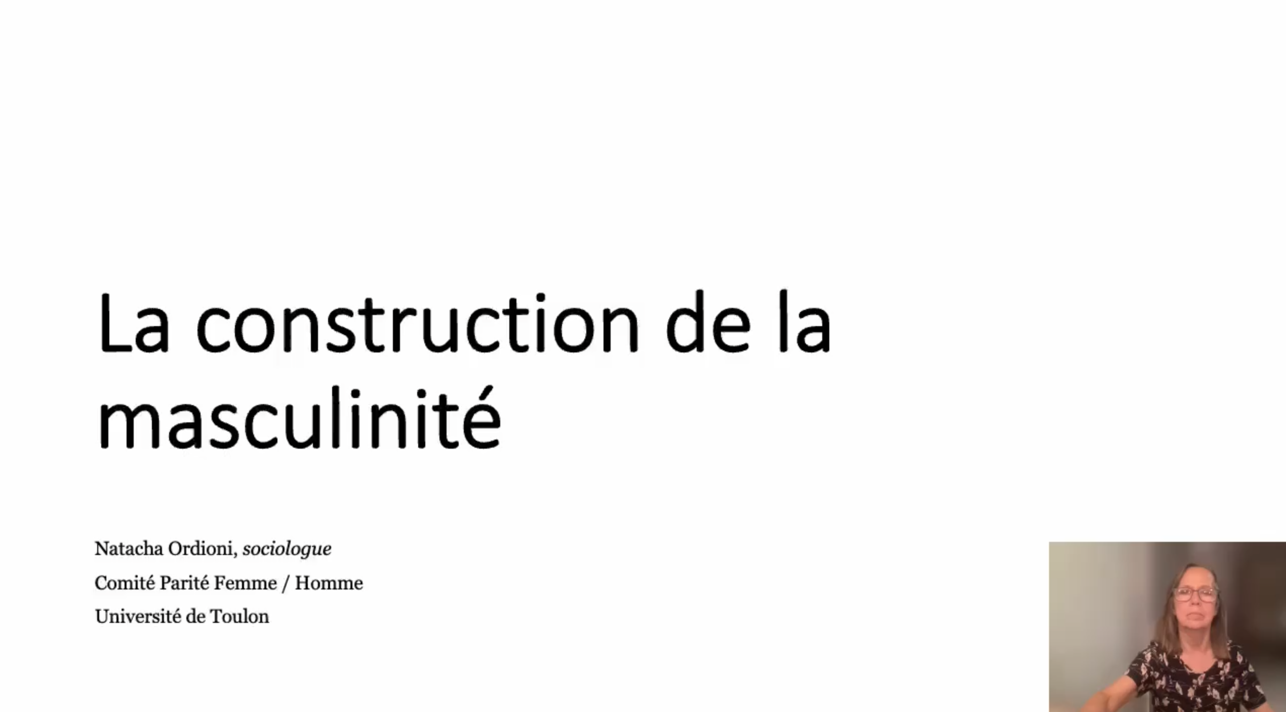 UTLN.Pod - Université - Conférence La Construction De La Masculinité…